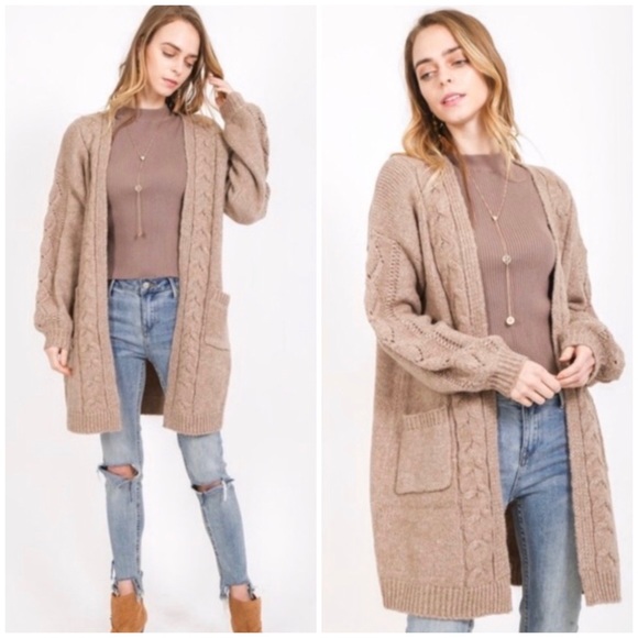 January Summer | Sweaters | Mocha Chunky Knit Cardigan | Poshmark